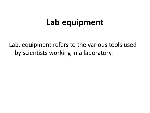 Lab equipment | PPTX