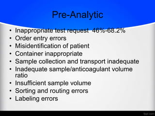 Laboratory errors in medical practice | PPTX