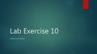 Anatomy Lab exercise 10 | PPT