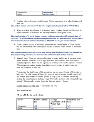 Lab exercise 12.1, 14.1 ,14.2 anthropology | DOCX