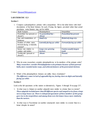 Lab exercise 12.3 anthropology | DOCX