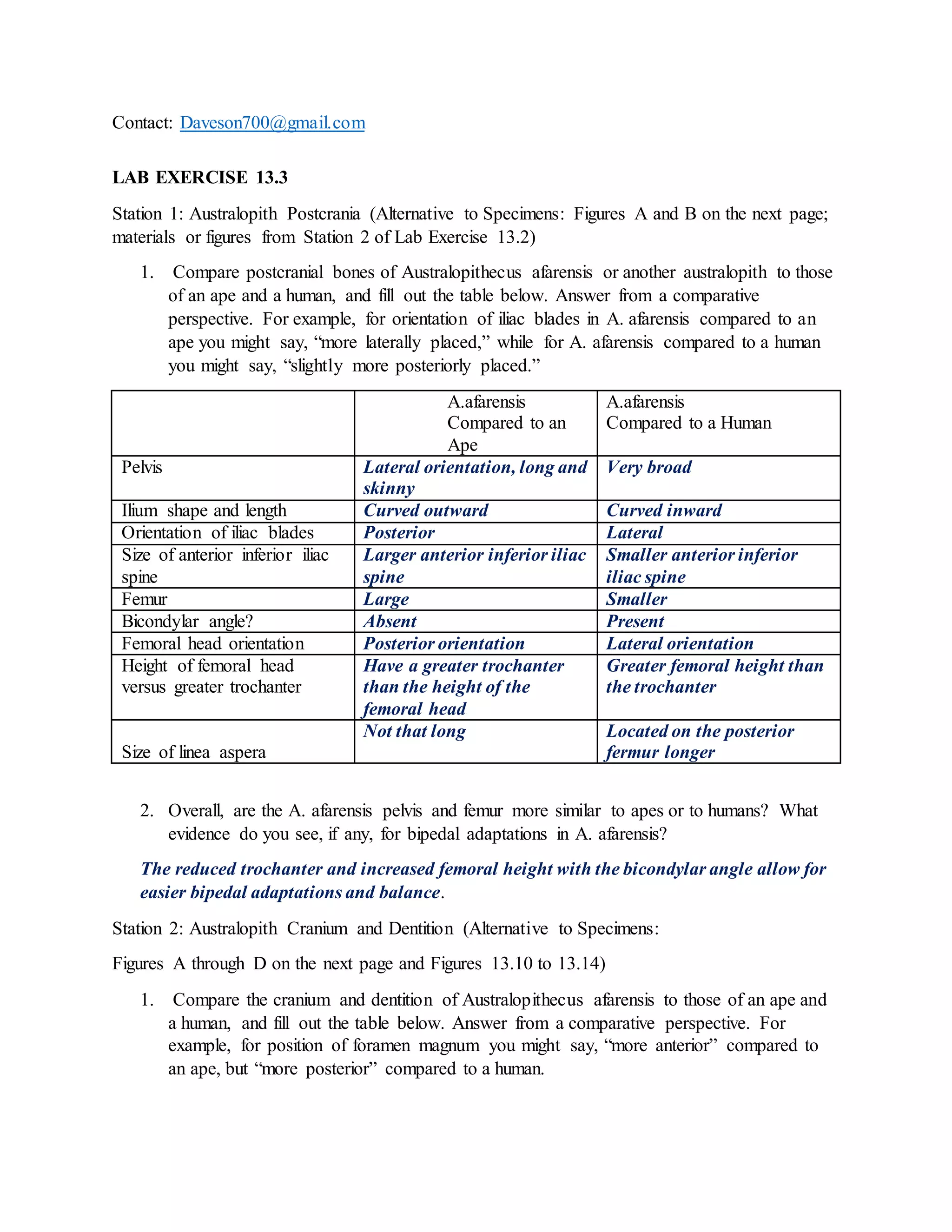 Lab exercise 13.3 anthropology | DOCX