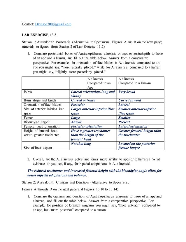 Lab exercise 13.3 anthropology | DOCX | Dental Health | Diseases and ...