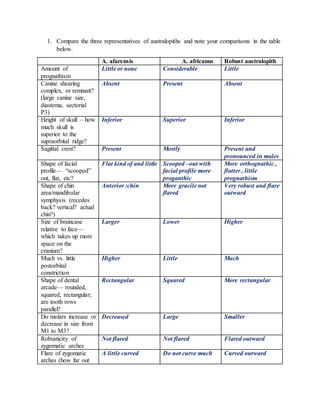 Lab exercise 13.3 anthropology | DOCX