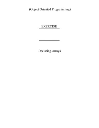 Lab exp declaring arrays) | PDF