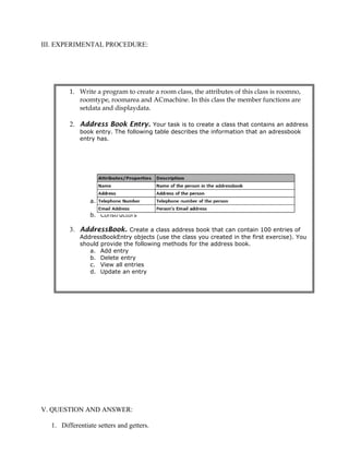 Lab exp (declaring classes) | DOC | Programming Languages | Computing