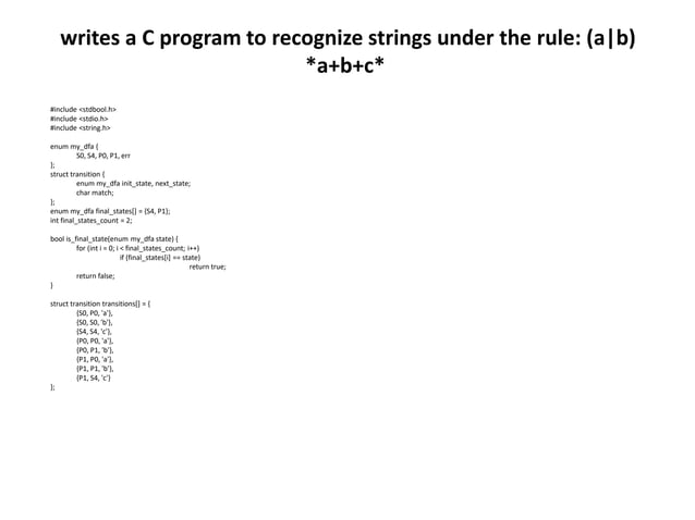 Lab Experiment list for compiler design lab | PPT