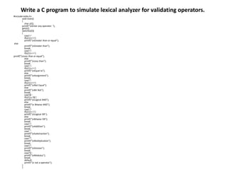 Lab Experiment for compiler design lab Experiment | PPTX