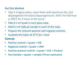Lab experiment bacterial endotoxin testing | PDF