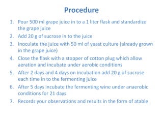 Lab experiment production of white wine | PDF