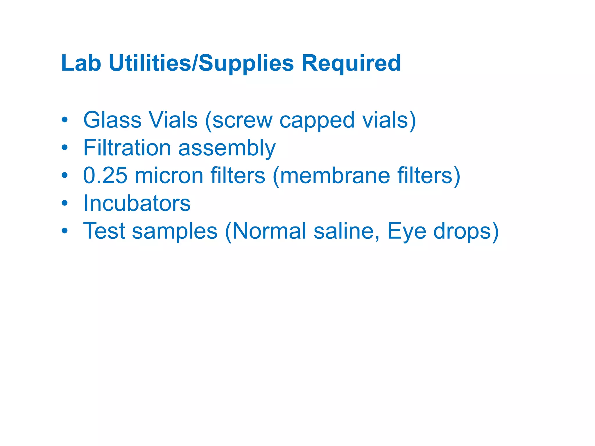 Lab experiment sterility testing | PDF