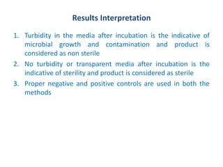 Lab experiment sterility testing | PDF