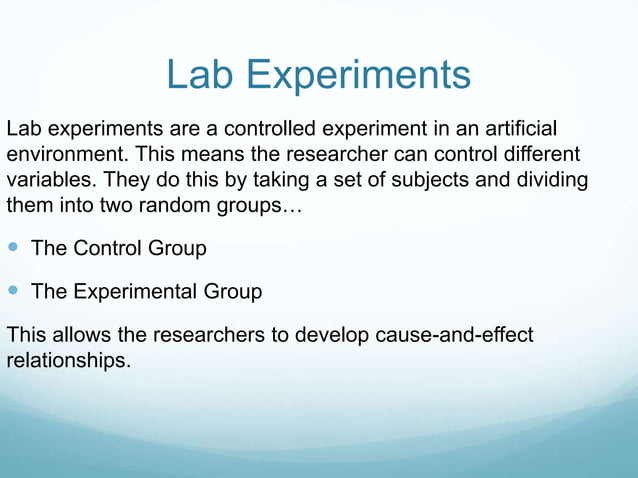 Lab & Field Experiments | PPTX | Science