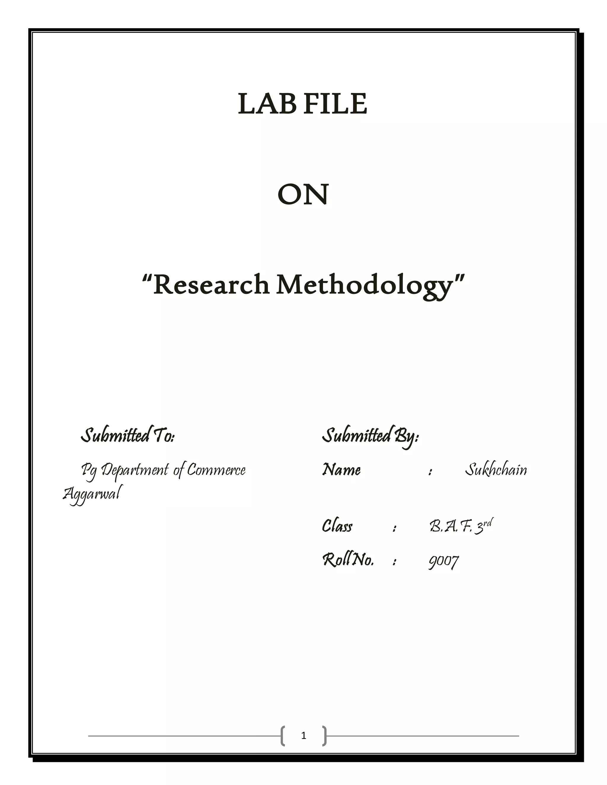 Lab file on research methodology | PDF