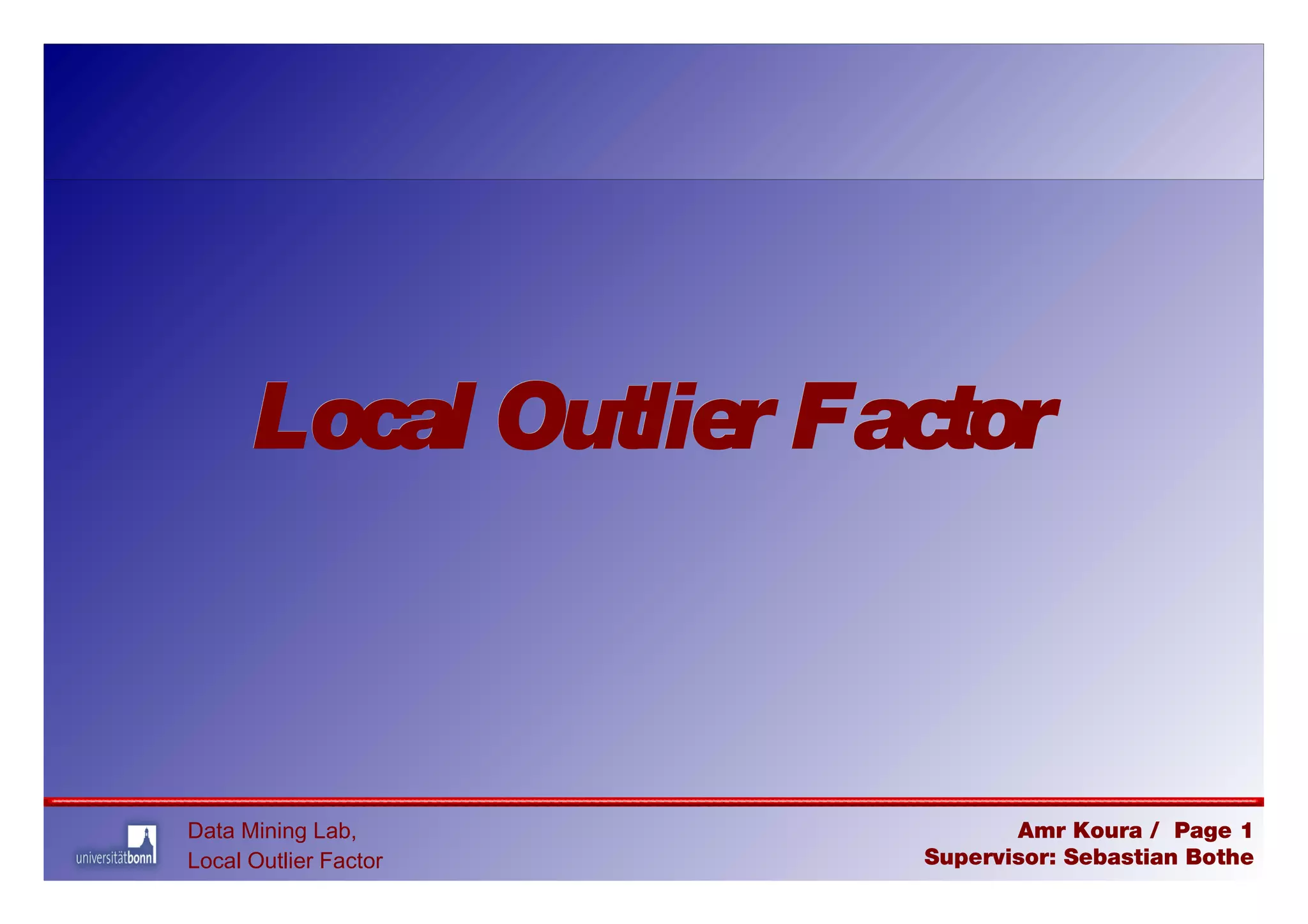 Local Outlier Factor | ODP