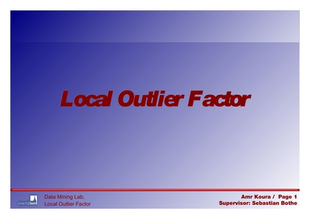 Local Outlier Factor | ODP | Computer Software and Applications | Computing