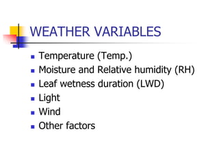 Forecasting of pest and diseases based on weather | PPT