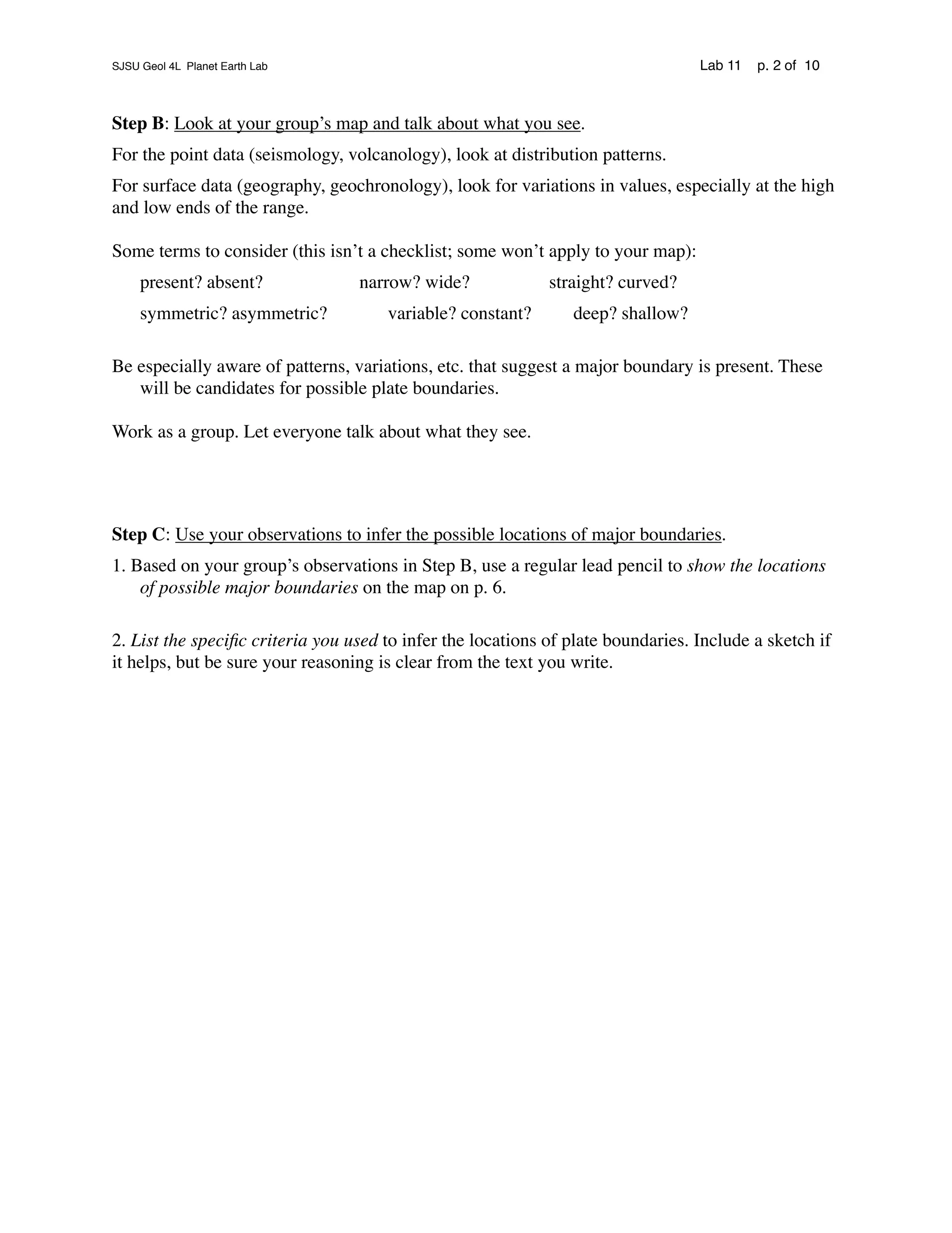 Lab for plate boundaries | PDF