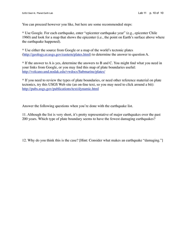 Lab for plate boundaries | PDF