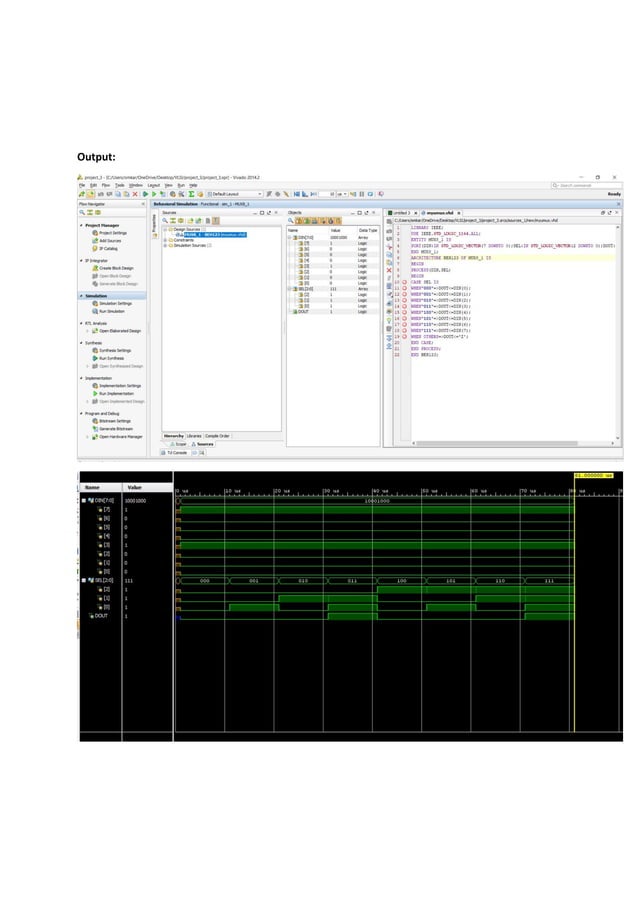 Design of Mux and decoder using VHDL | PDF