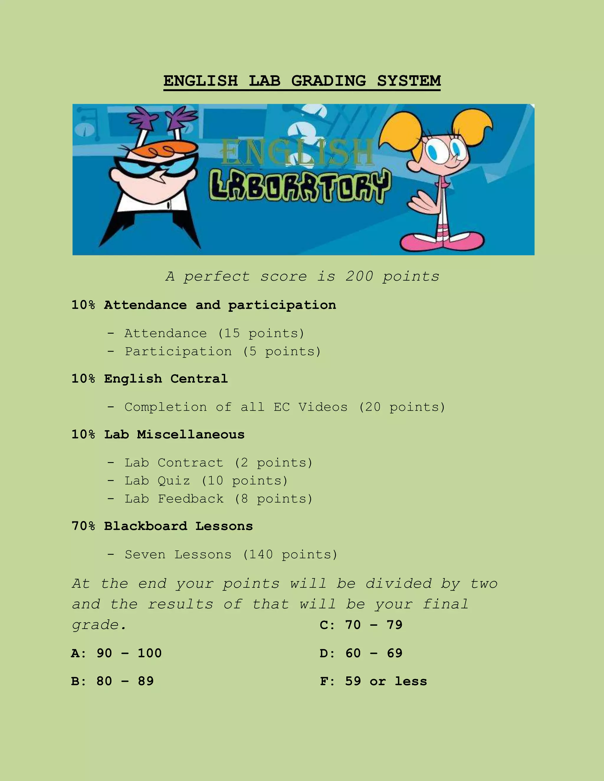 Lab Grading System | DOCX