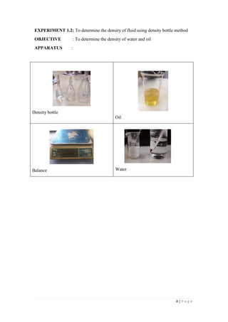 LAB REPORT HYDRAULIC EXP 1 : PROPERTIES OF FLUID. | PDF