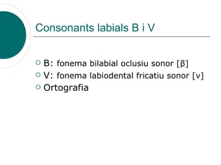 Labials B i V | PDF