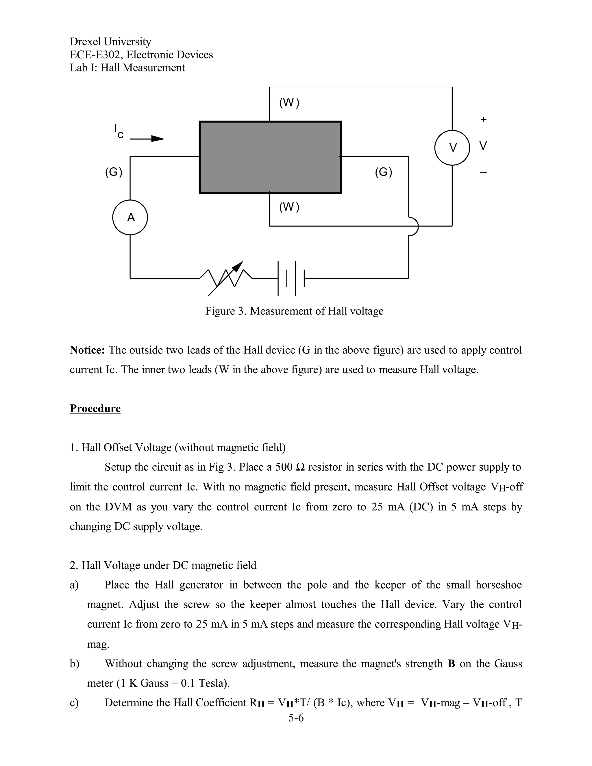Lab ii hall measurement | DOC