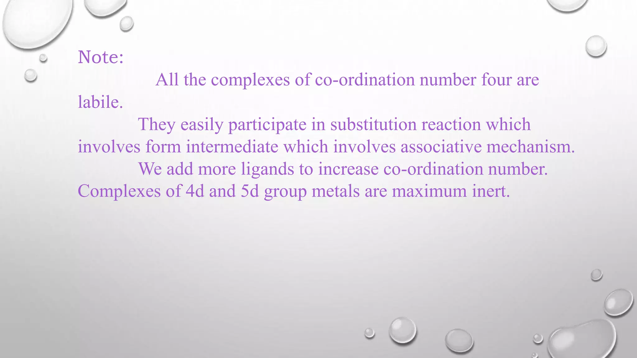 Labile & inert and substitution reactions in octahedral complexes | PPTX