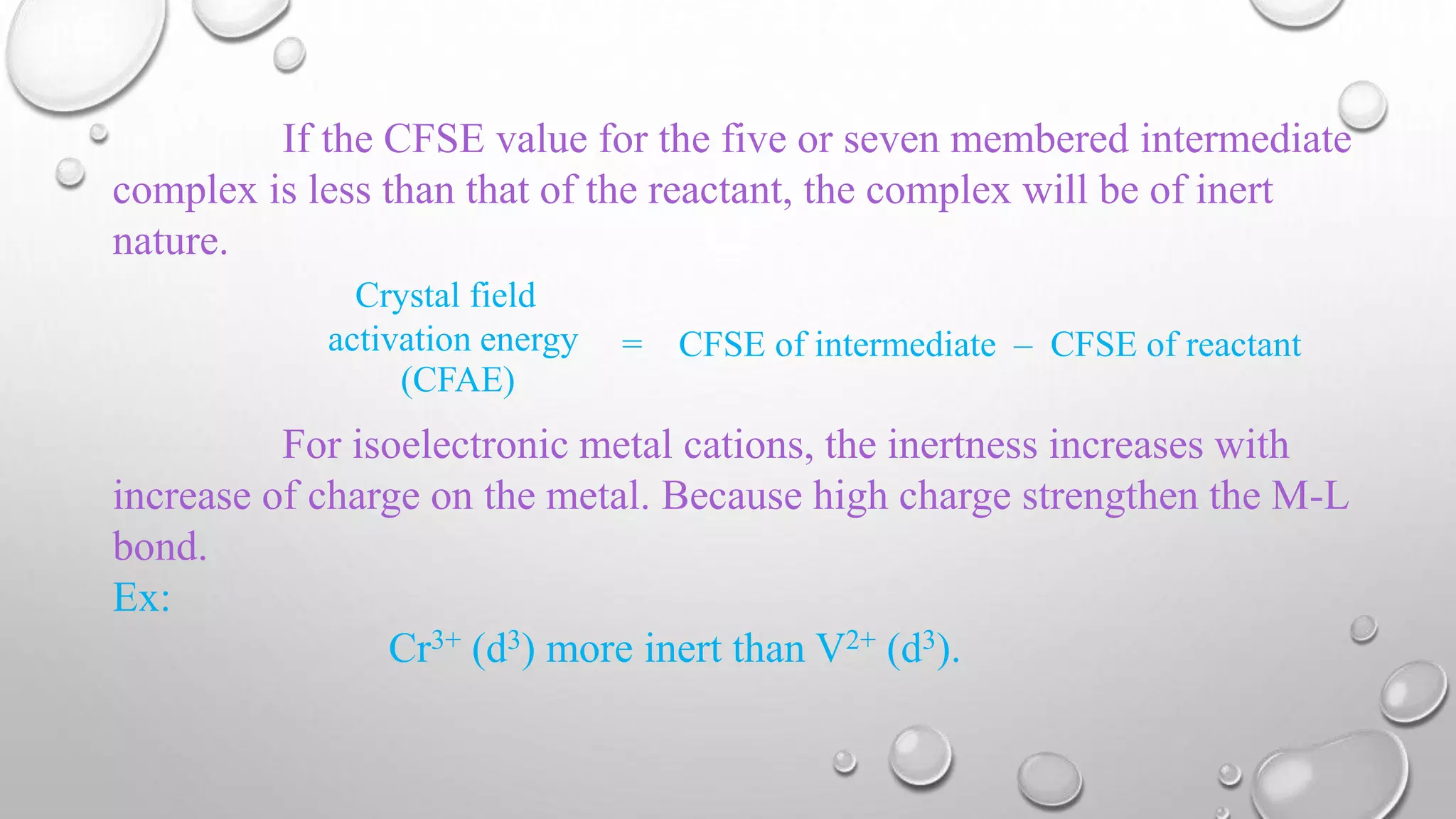 Labile & inert and substitution reactions in octahedral complexes | PPTX