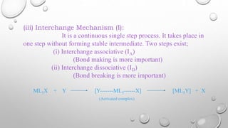 Labile & inert and substitution reactions in octahedral complexes | PPTX
