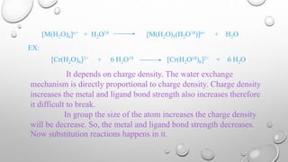 Labile & inert and substitution reactions in octahedral complexes | PPTX