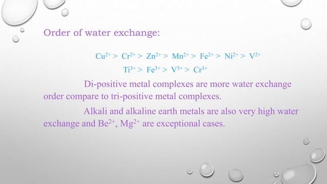 Labile & inert and substitution reactions in octahedral complexes ...