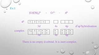 Labile & inert and substitution reactions in octahedral complexes | PPTX