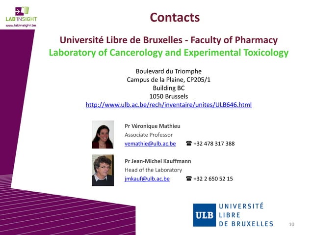 Lab'InSight Toxicological Risk Assessment présentation ULB 24.10.13