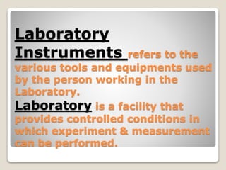 Lab instruments & techniques (Water Treatment Plant) | PPTX