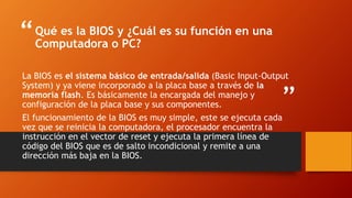 La bios de la computadora | PPTX