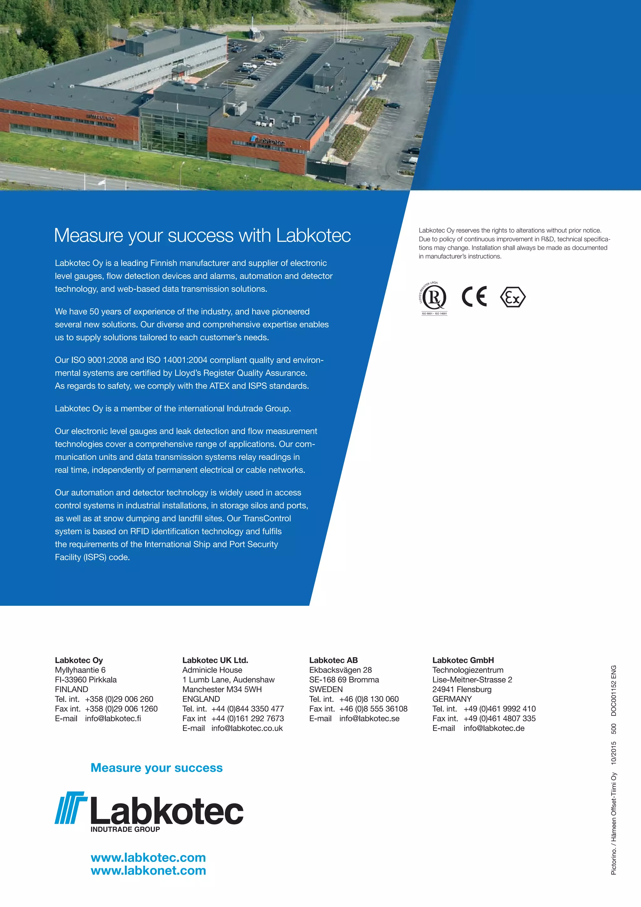 Labkotec applications guide_eng_2015_net (002) | PDF