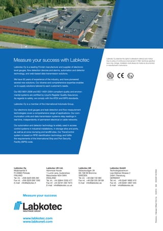 Labkotec applications guide_eng_2015_net (002) | PDF