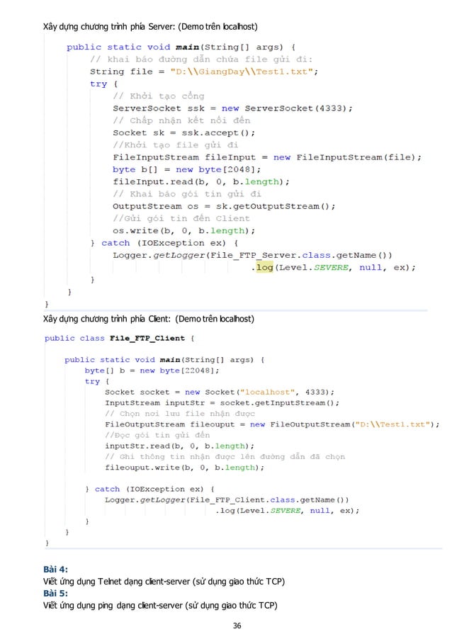 Lab lap trinhmang_v3 | PDF
