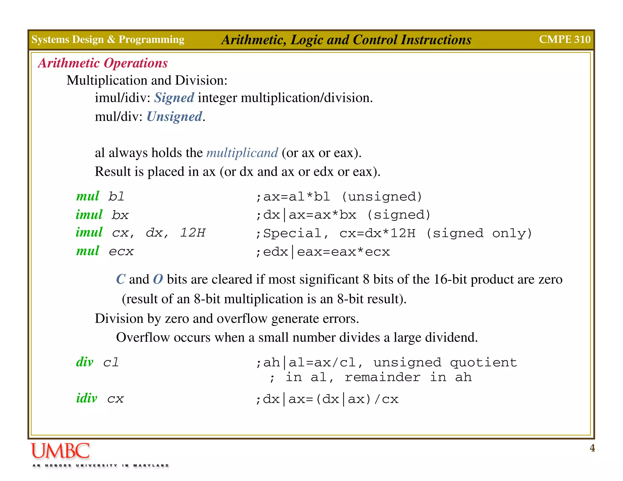 Lab lect03 arith_control | PPT