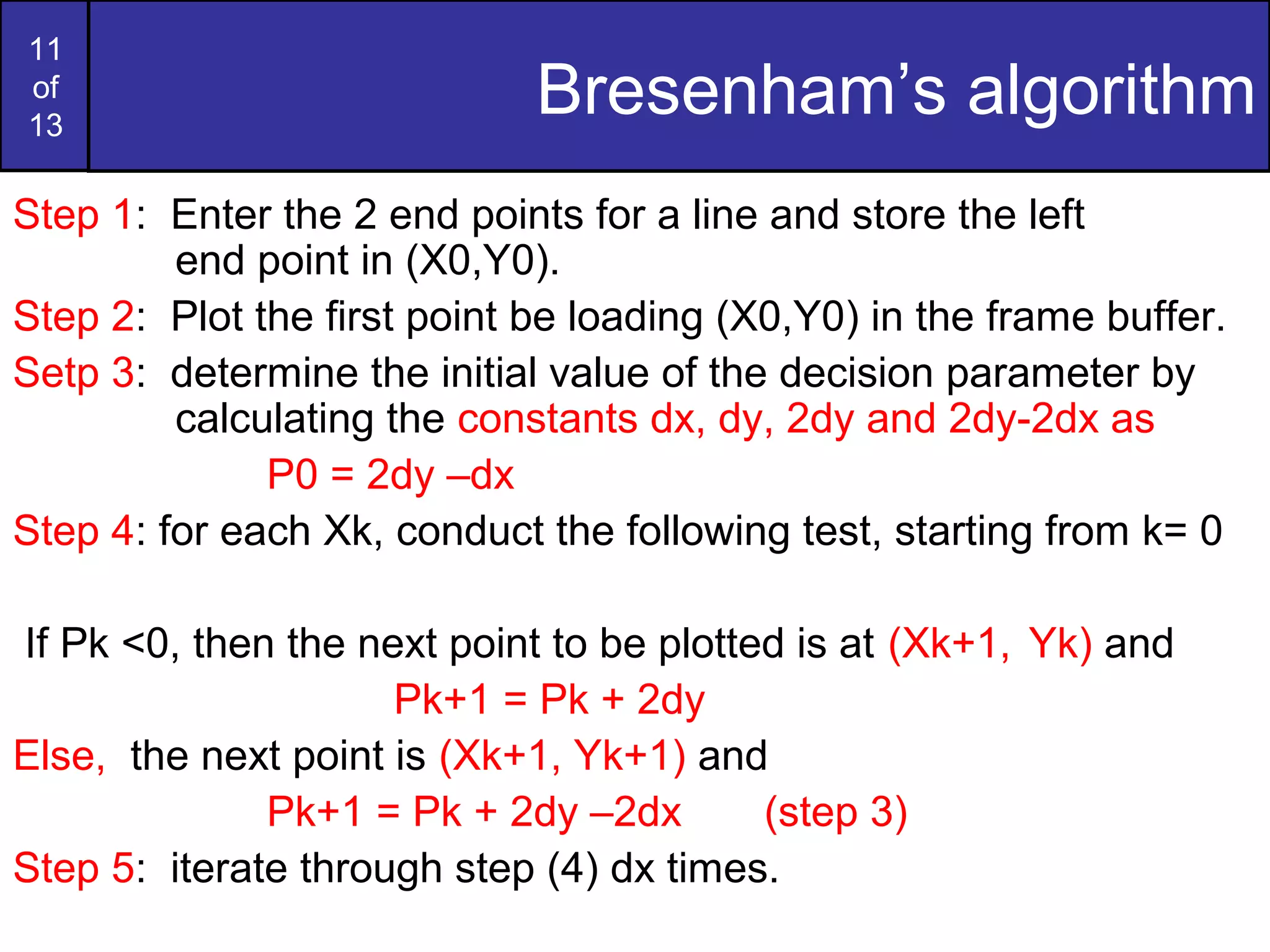 Lab lecture 2 bresenham | PPT