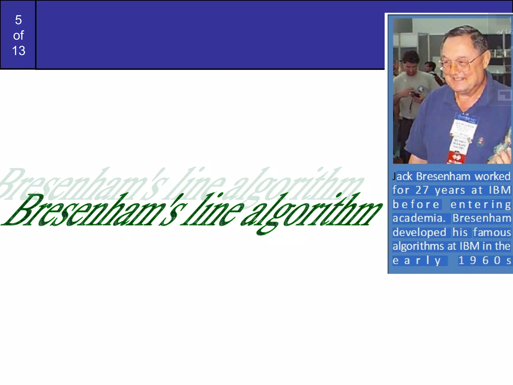 Lab lecture 2 bresenham | PPT