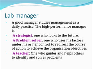 lab management presentation in clinical laboratory | PPT
