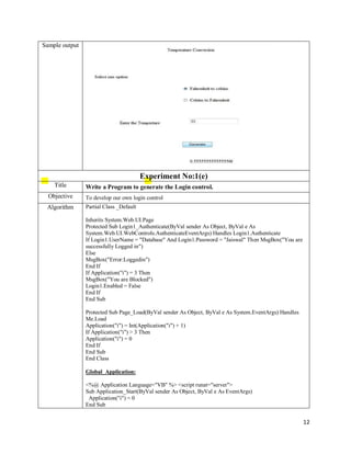 Asp.net Lab manual | PDF