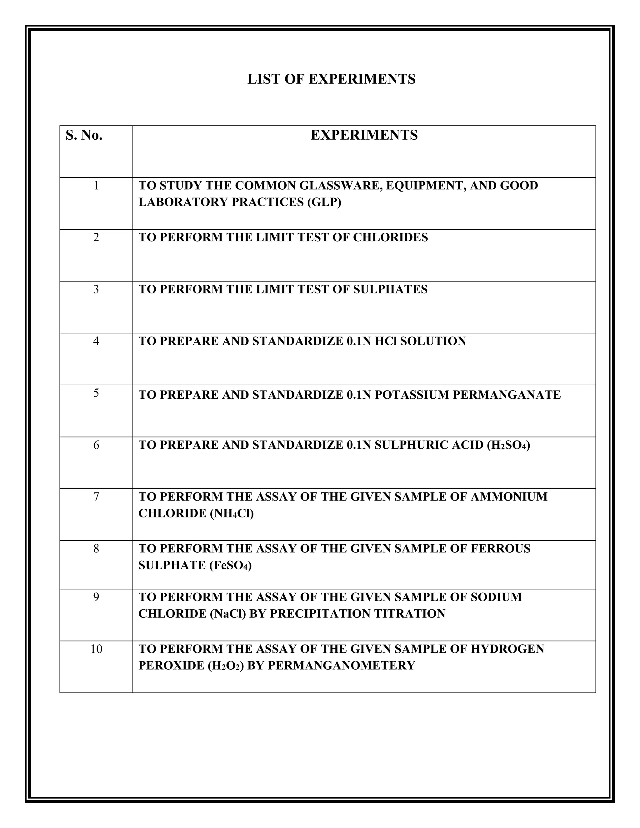 LAB MANUAL ANALYSIS Pharmaceutical Analysis BP 1ST SEMESTER | PDF