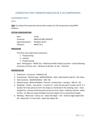 ANSYS Lab Manual: Fundamentals of FEM and Applied Engineering ...