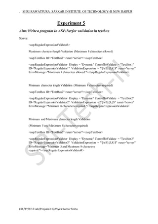 Lab manual asp.net