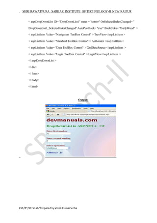 Lab manual asp.net