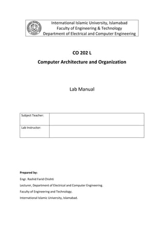 Lab Manual Computer Organization and Architecture | DOCX
